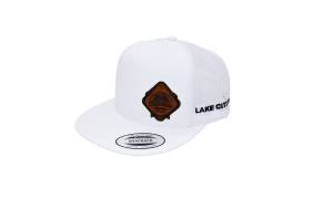 RETRO Stainless Headers Hat- Leather Patch White on White